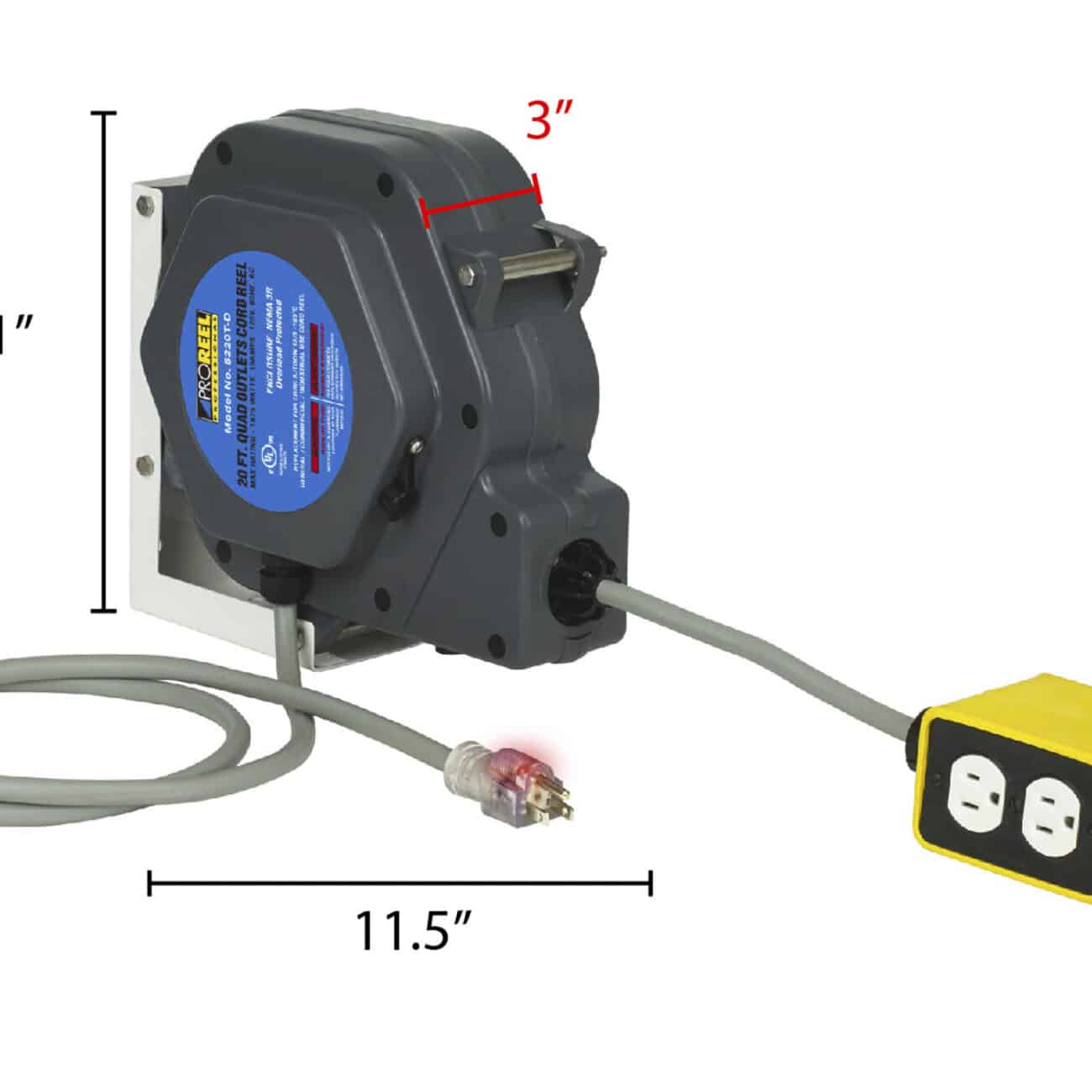 ProReel Cord Reel w/Dual Duplex Pendant Box - 5220T-D