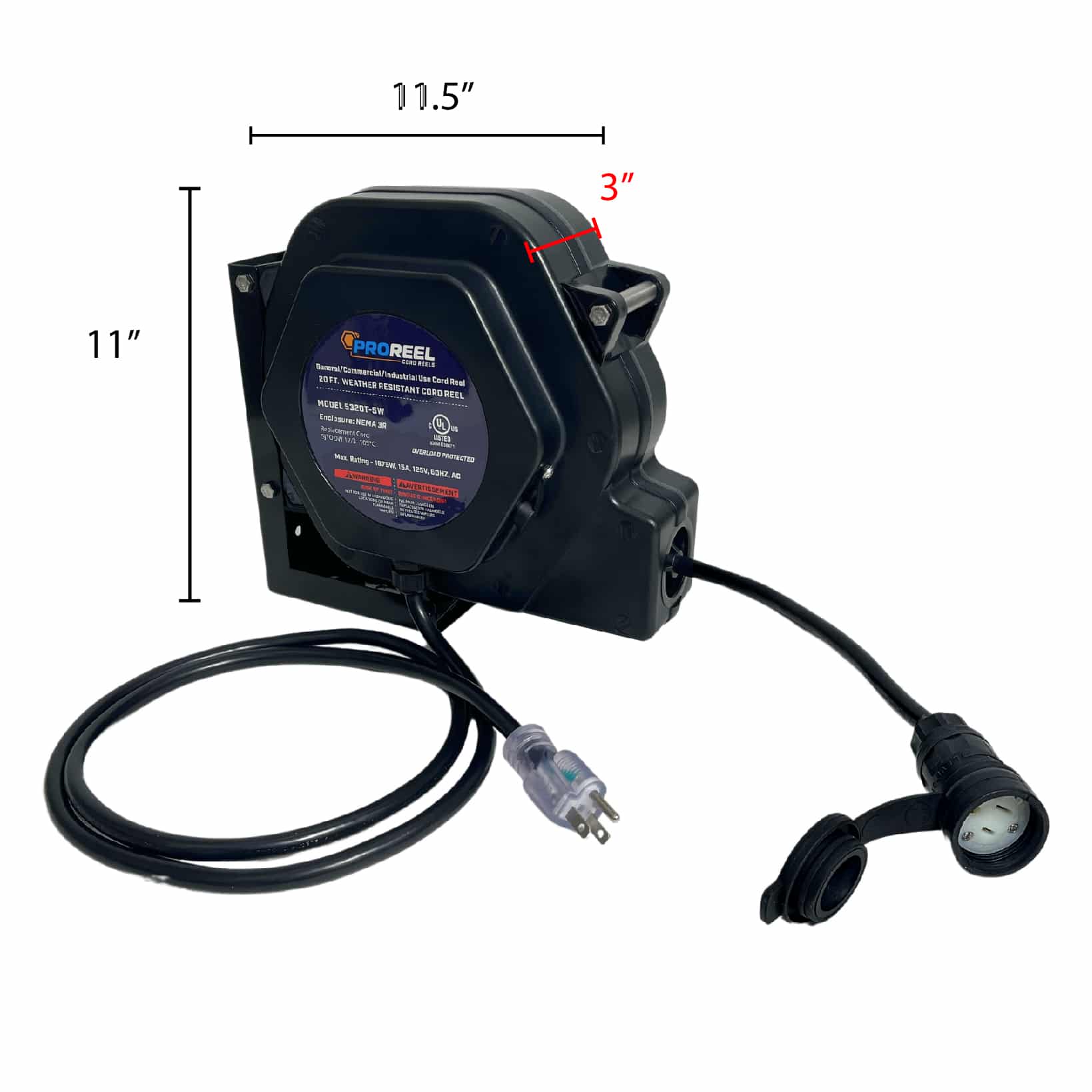 20' Weather Resistant Retractable Cord Reel - 5320T-SW